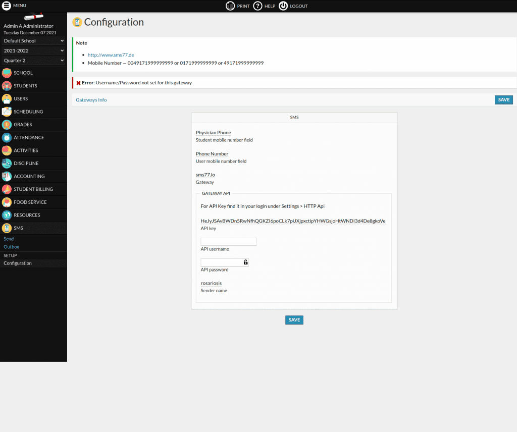 RosarioSIS – seven.io