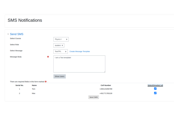 Send SMS in Moodle | Integrations | seven.io