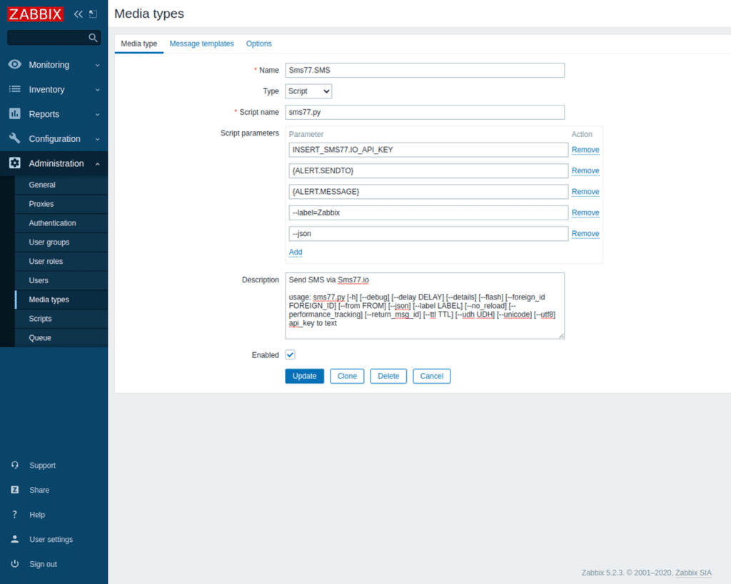 Zabbix | Integrations | seven.io